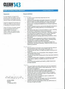 Clean 143 Health and Safety Policy - Clean143